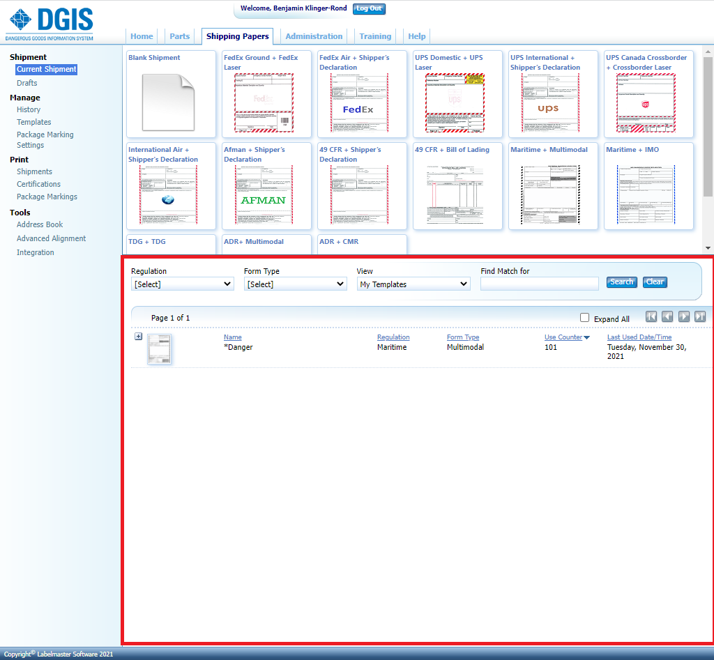 Starting a Shipment – Labelmaster Software Knowledge Center